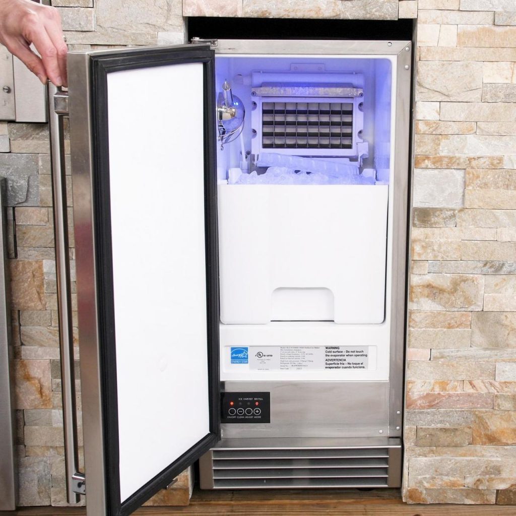 Blaze 50 Lb. 15-Inch Outdoor Rated Ice Maker With Gravity Drain ...